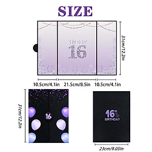 Roetyce Sweet 16 Party Decorations, Purple Sweet 16 Guest Book, 16th Birthday Decorations for Girls, Sweet 16 Birthday Gifts, Jumbo 16th Birthday Card Signature Board, 16 Years Old Bday Party Supplies