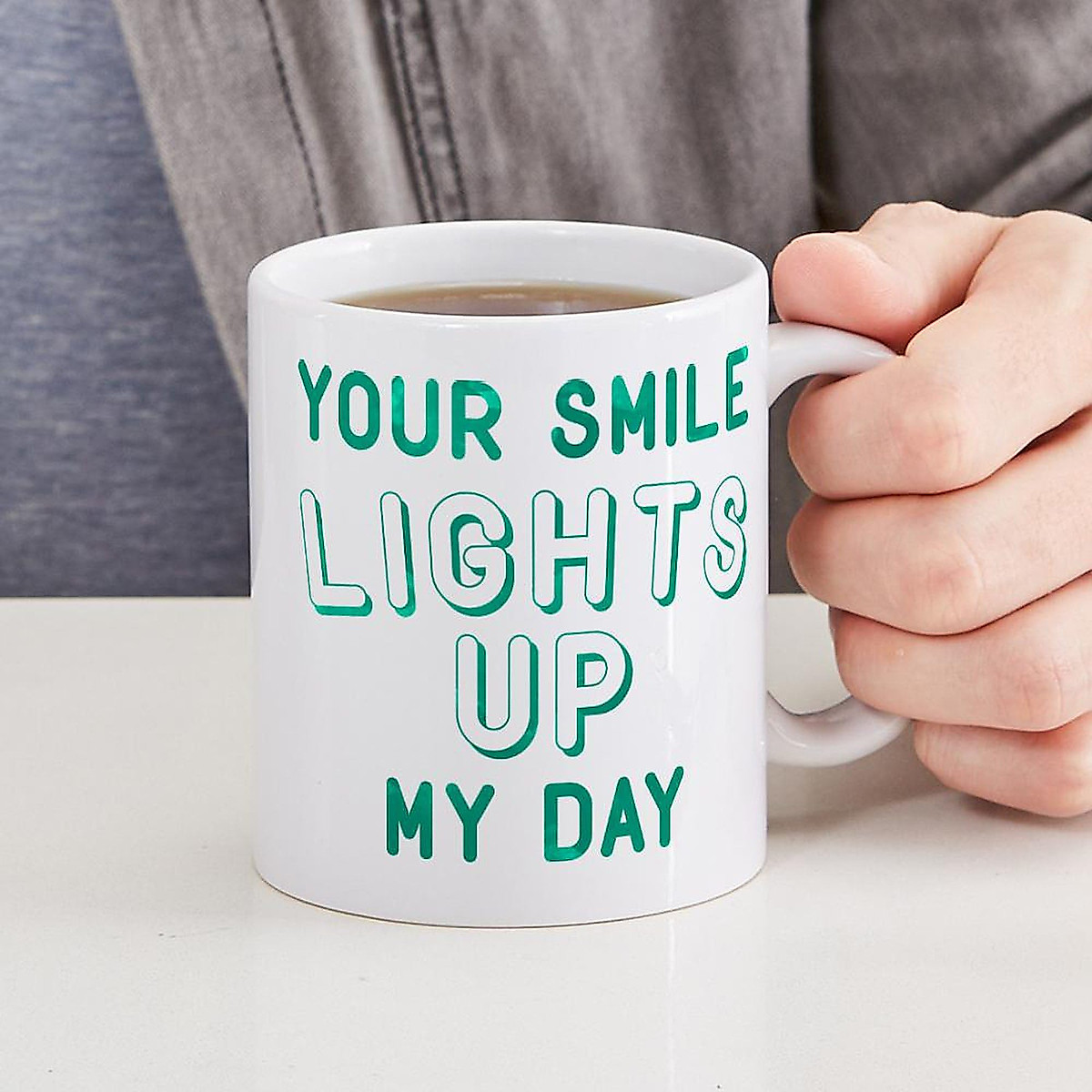 CafePress Your Smile Lights Up My Day Mug Ceramic Coffee Mug, Tea Cup 11 oz