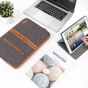 DOMISO 15.6 inch Laptop Sleeve Case Water Resistant Shockproof Protective Computer Bag for 15.6" Notebook/Lenovo IdeaPad ThinkPad/HP Pavilion 15 Envy 15/Dell XPS 15/Asus/Acer, Brown