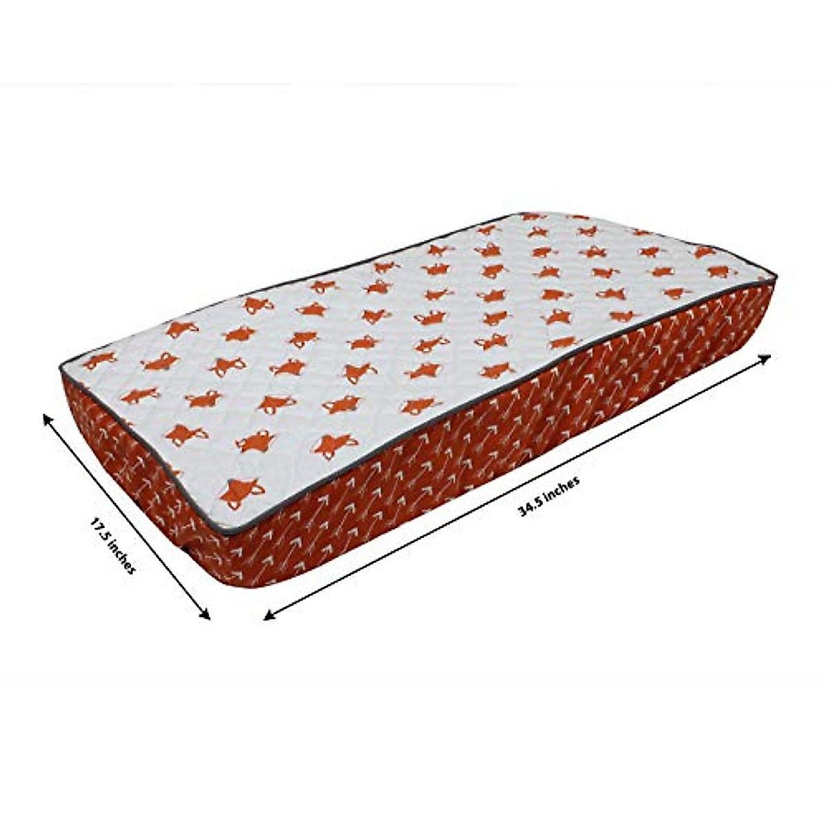 Bacati PFOGCPC1 Playful Foxs Arrows Changing Pad Cover, Orange/Grey
