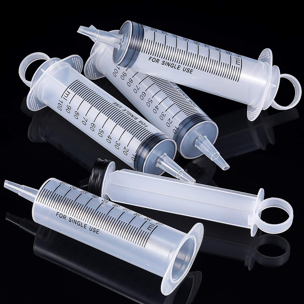Frienda 4 Pack Large Plastic Syringe for Scientific Labs and Dispensing Multiple Uses Measuring Syringe Tools (100 ml)