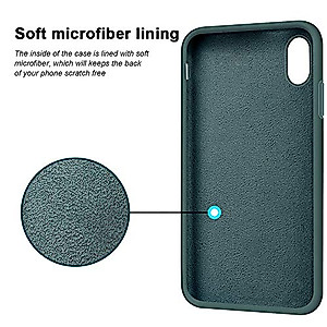iPhone Xs Max Case, Anuck Soft Silicone Gel Rubber Bumper Case Anti-Scratch Microfiber Lining Hard Shell Shockproof Full-Body Protective Case Cover for Apple iPhone Xs Max 6.5" 2018 - Pine Green