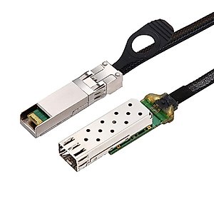 10Gtek 10G SFP+ to SFP+ Extender Cage with EEPROM on Cage Side, 3M Flat Cable in Nylon Jacket, 30AWG, 30cm