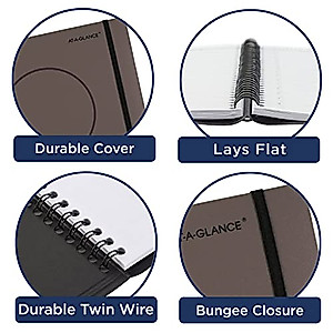 Planning Notebook by AT-A-GLANCE, Undated, 5-1/2" x 9", Small, Plan. Write. Remember, with Reference Calendars, Gray (70621030)