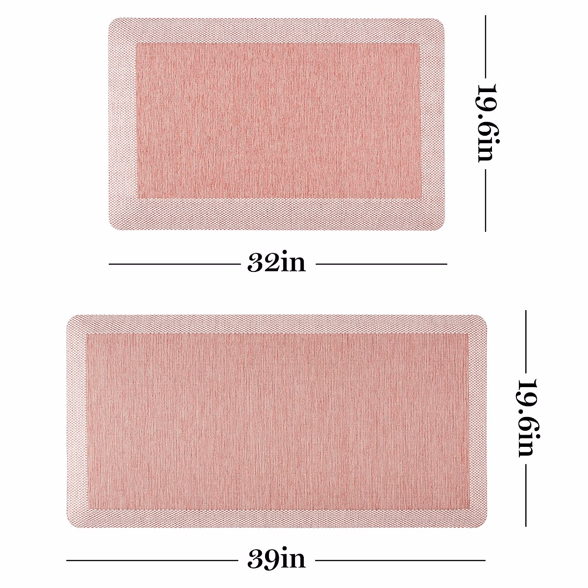 Martha Stewart Mira Modern Heathered Anti-Fatigue Air-Infused Kitchen Mat, Spice Red, 19.6"x39"