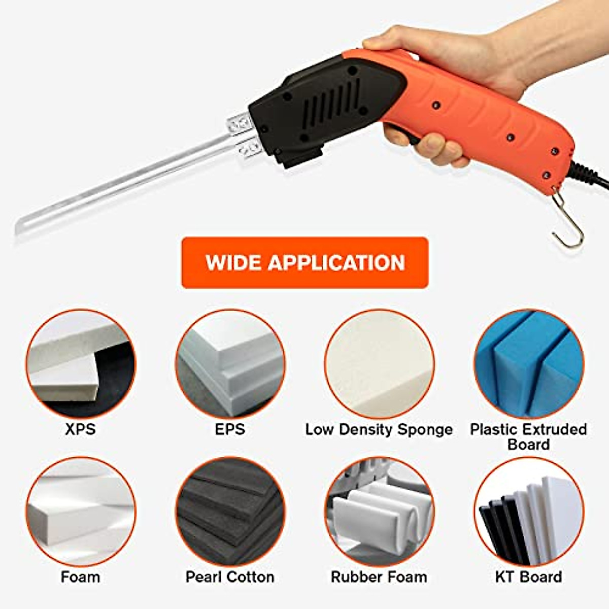 RONGTER Foam Hot Knife (200W) - Air Cooled Hot Knife Cutting Tool Electric Hot Knife - Foam Cutting Tool with Blades & Accessories Use Foam Cutter for Engraving and DIY Handmade