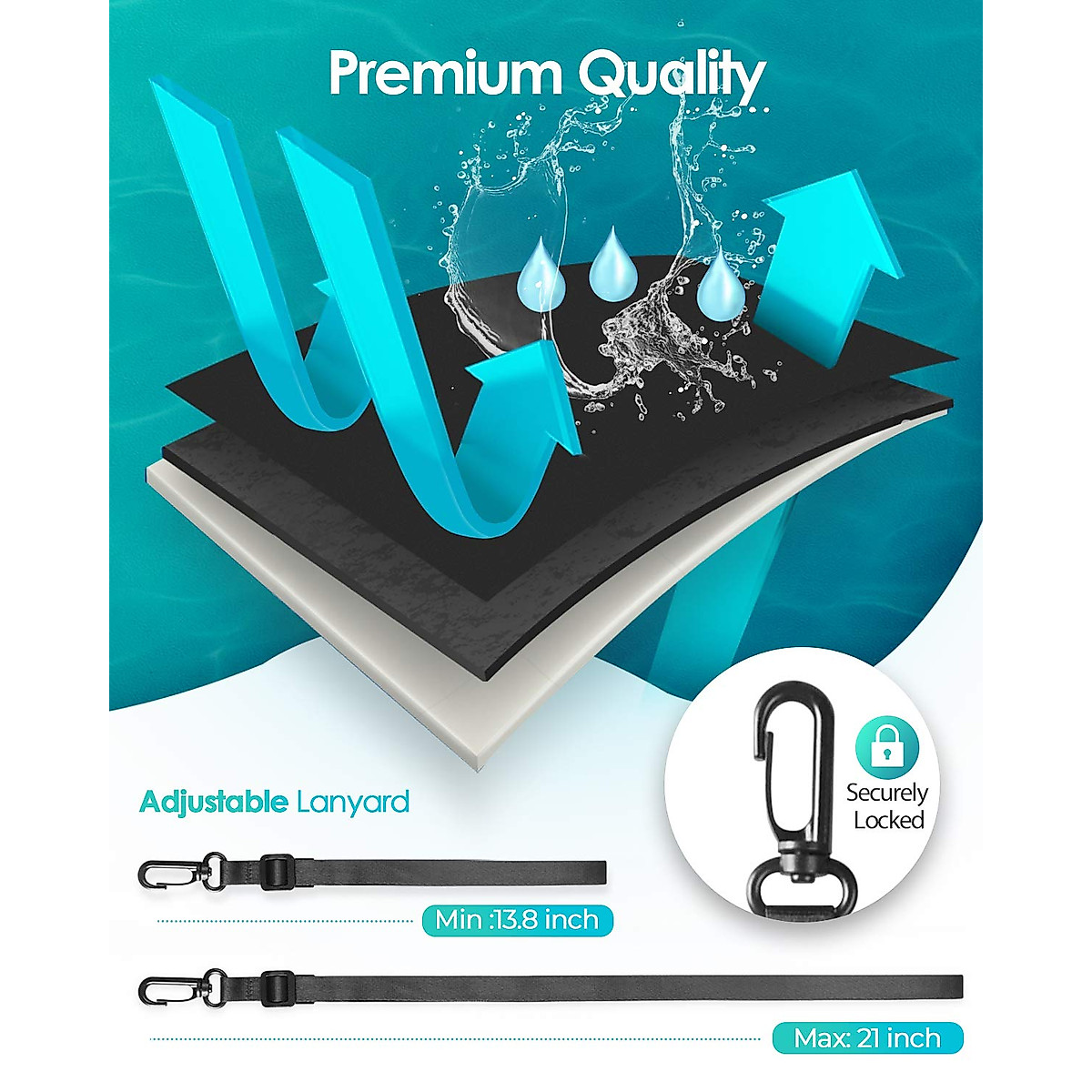 Hiearcool Universal Waterproof Case, Waterproof Phone Pouch Compatible for iPhone 16 15 14 13 Pro Max XS Plus Samsung Galaxy S22 Cellphone Up to 8.3", IPX8 Cellphone Beach Bag for Travel - 2 Pack