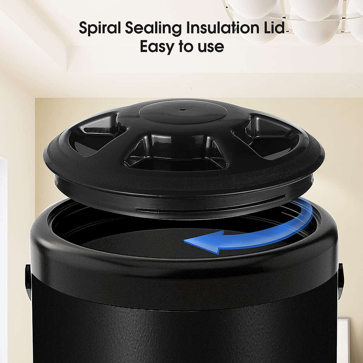 VorChef Hot Beverage Dispenser, Stainless Steel Insulated Beverage Dispenser Cold and Hot Drink dispenser with Thermometer–3.2-Gallons 12 Liters Water Dispenser with Spigot for Tea & Coffee, Water