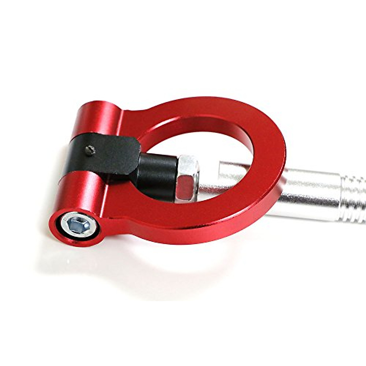 iJDMTOY Red Track Racing Style Tow Hook Ring Compatible with BMW 1 3 5 Series X5 X6 (E36 E39 E46 E90 E92, etc), Compatible with Mini Cooper (R52 R56 R57 R58 R59, etc)