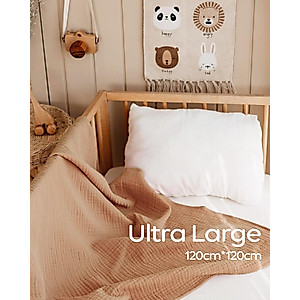 Mom Beebi Muslin Swaddle Blankets, 100% Muslin Cotton Swaddle Blanket for Unisex, 4 Pack Skin-Friendly and Breathable Baby Blankets, 47 x 47 inches - Autumnal Warmth