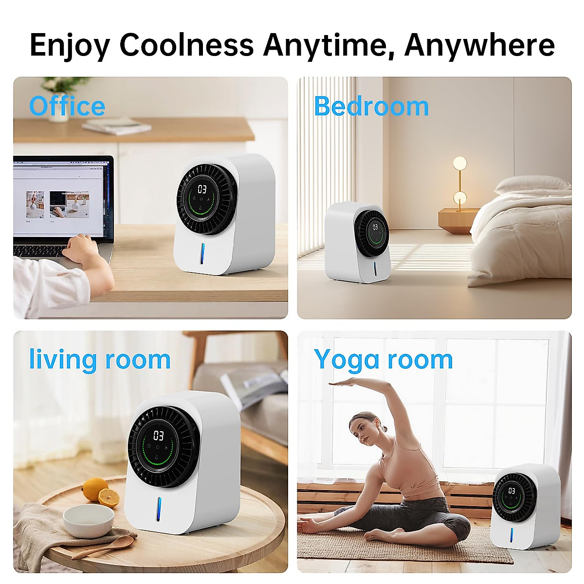 Portable Air Conditioners, Personal Evaporative Air Cooler with 3 Speeds &12H Timer, 600ML Cooling Fan Mini Air Conditioner, Portable AC Unit Fan for Room Bedroom Office Desk Camping