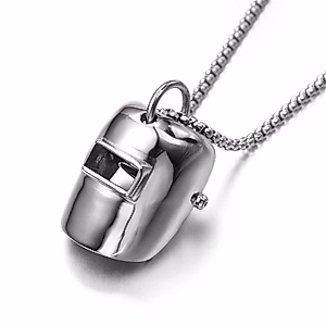 Hiphop Classic Welder Mask Pendant Necklaces for Welding Artisan Fashion Jewelry 27.5"