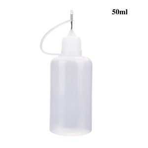Needle Tip Glue Bottles, Empty Dropper Plastic Bottles Needle Tip Squeezable Liquid Bottle, Refillable Squeeze Tip Applicator(50ml)