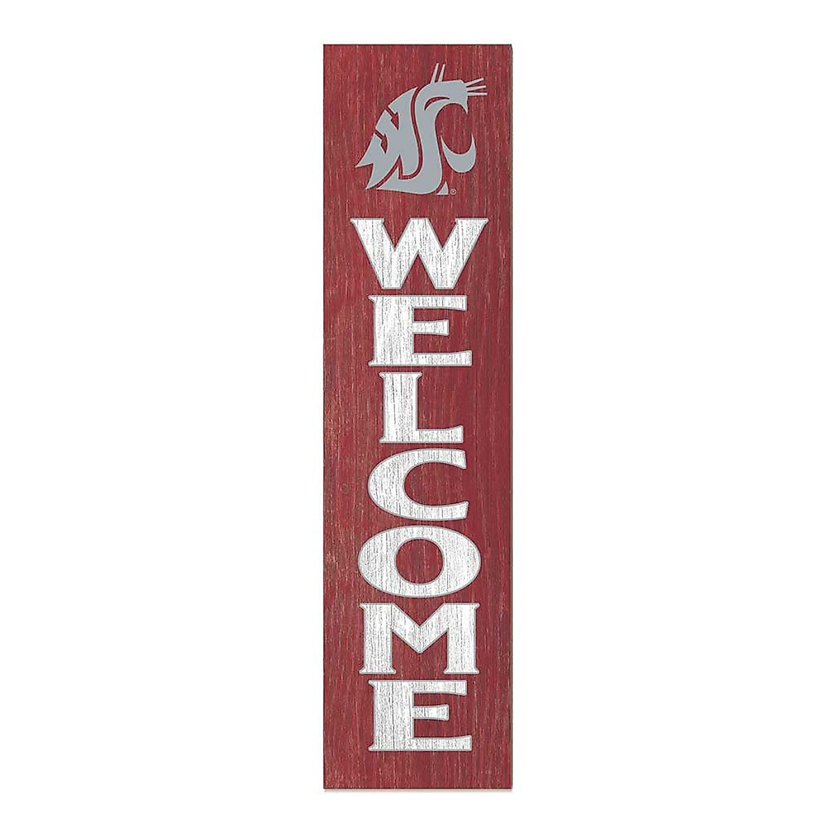 KH Sports Fan Washington State Cougars Welcome Porch Leaner, 11x46 Inches, Cougars Outdoor Welcome Sign; Display Your Team Spirit with This Washington State Cougars Plaque