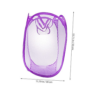 VILLFUL Foldable Mesh Laundry Basket Hamper with Easy Open Design for College Dorms Portable Clothes Storage with Carry Handles and Side Pocket for Convenience