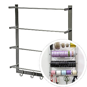 DNYSYSJ Wire Spool Rack,Wire Spool Wall Mount Rack,Conduit Display & Storage Holder 4 Rods with 5 Hooks
