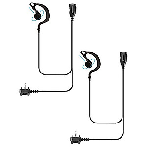 2 Pack Single Wire Earhook Earpiece for Motorola Vertex Radios VX-210 VX-231 VX-261 VX-264 VX-351 VX-354 VX-410 VX-424 VX-450 VX-451 VX-454 VX-459 EVX-261 EVX-531 EVX-534 EVX-539, G Shape Headset