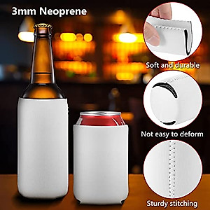 Sublimation Blanks Slim Beer Can Coolers Sleeves,12oz Neoprene Soft Insulated Reusable Drink Caddies for Water Bottles or Soda,Collapsible Blank DIY Customizable for Parties, Events or Weddings 12pcs