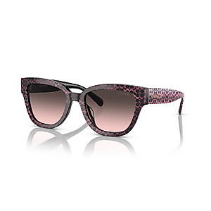 Coach HC8379U Universal Fit Sunglasses, Ruby Pearl Signature C/Grey Rose Gradient, 54 mm