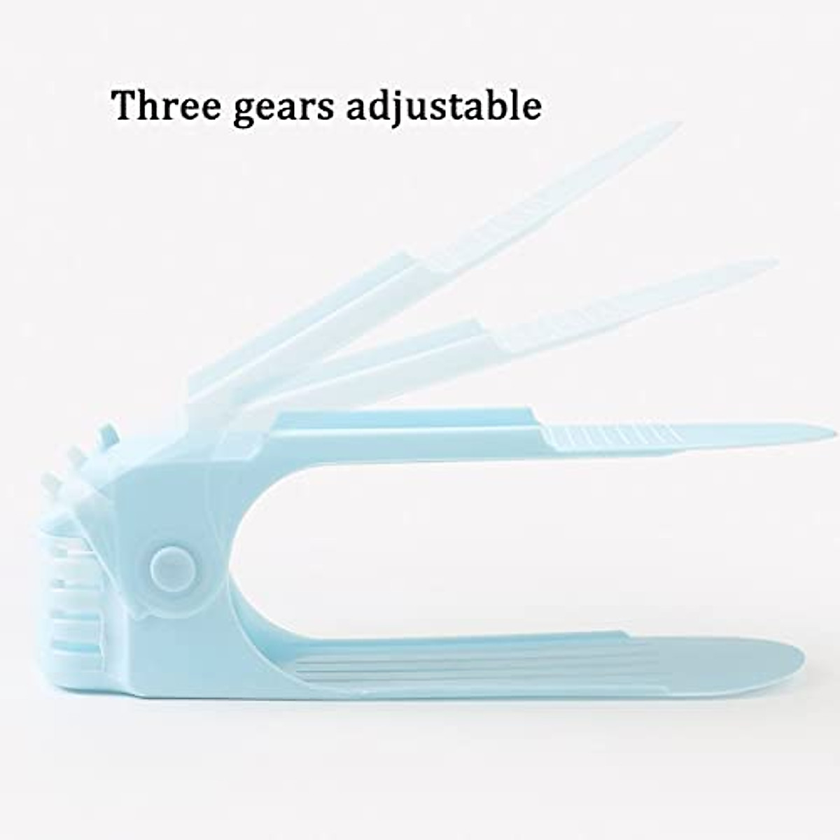 ESAAH 10 Pack Adjustable Shoe Slots Organizer, Shoe Holders Rack Shoe Racks Space Saver for Closet Organization,Blue (Color : Blue)