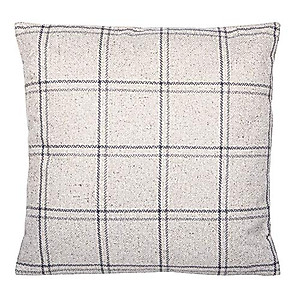Safavieh Home Collection Lazra 18-inch Beige/Black Plaid Square Decorative Accent Pillow PLS7168A-1818, 1'6" x 1'6"