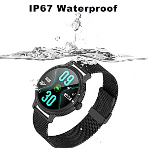 DECWIN Smart Watches for Women, Fitness Tracker with Blood Oxygen/Heart Rate/Sleep Monitor,1.19" AMOLED Smartwatch Gifts for her,Waterproof Ladys Smart Watch for iOS Android Phones