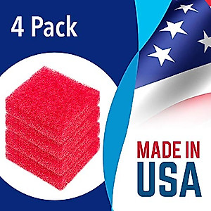 [4 Pack] Aquarium Cleaner for Glass Walls - Aquarium Scrubber - Hand Held Scraper Pad - Made in USA - Fish Tank Cleaning Tools Won't Scratch Glass - Aquarium Sponge for Turtle & Fish Tank