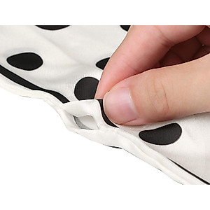 Allegra K Women Polka Dots Bevel Small Skinny Scarf Oblique Neck Scarves Double-Sided Neckerchief White