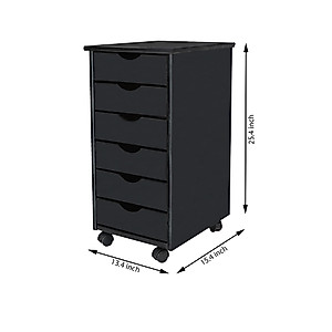 ADEPTUS 10016 6 Drawer Roll Cart, Black