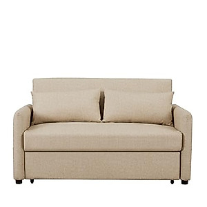 Angola AFLHYJK Khaki Fabric Leisure Convertible Two-seat Sofa Bed