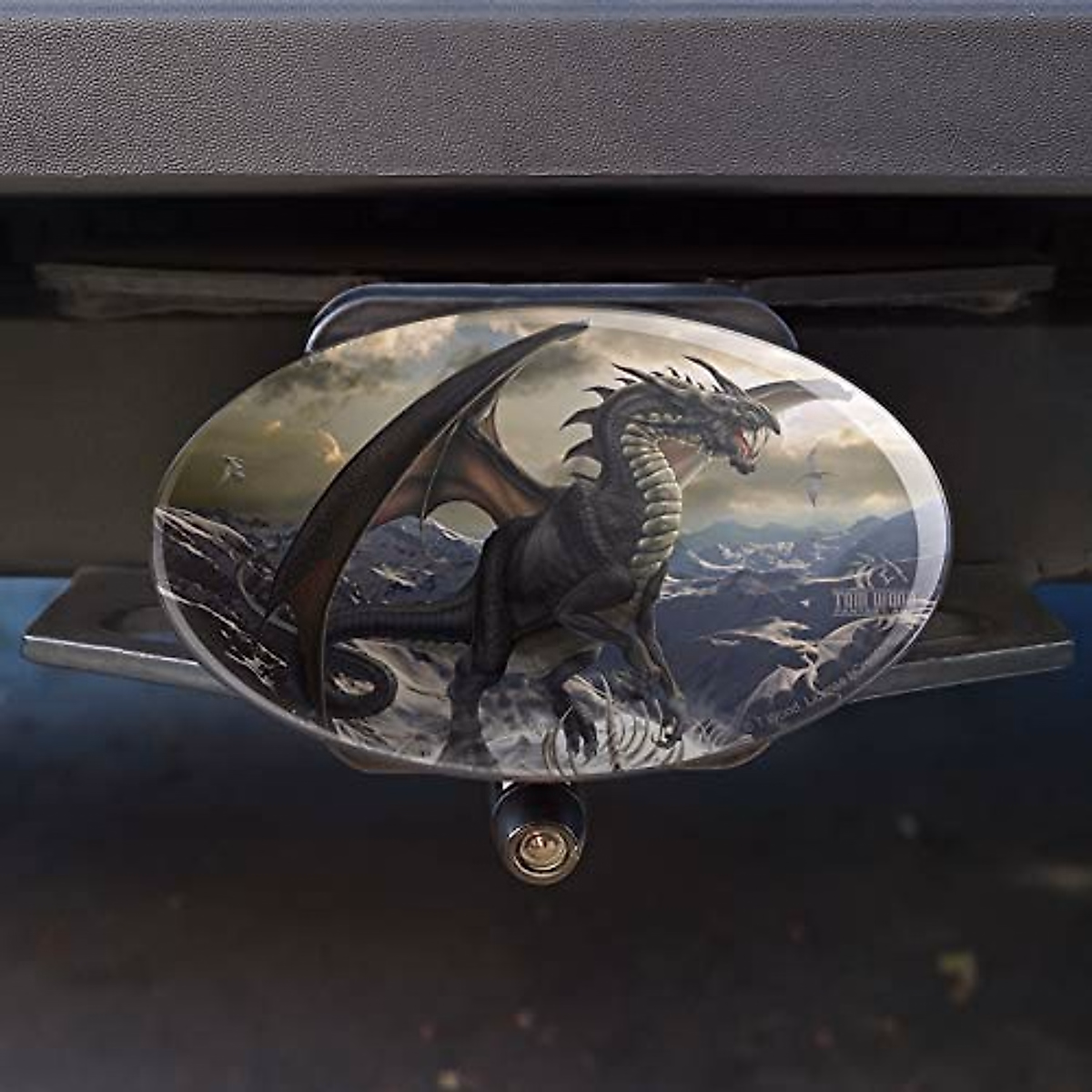 Rogue Dragon Winter Mountain Top Oval Tow Trailer Hitch Cover Plug Insert