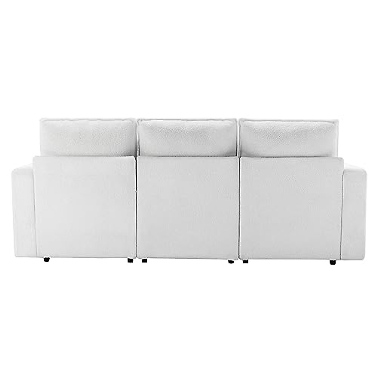 Modern Sofa with Removable Back and Seat Cushions ,Upholstered Comfy Sofa Couch with 2 Pillows,Small 3 Seater Loveseat Sofa for Living Room,Small Space,Bedroom,Apartment,Studio(White)