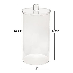 Decorative Things Toilet Paper Holder Stand Roll Storage Acrylic Holds 2 Mega Rolls- Holds Jumbo Rolls - 6" x 6" x 9" Tall