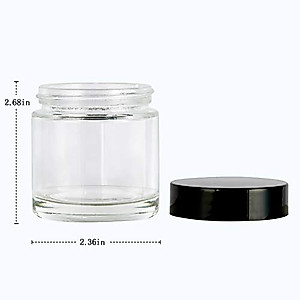4oz Glass Jars (12 Pack), Empty Cosmetic Containers with Inner Liners and 12 black Lids & 12 Silver Lids for Slime, Beauty Products, Cosmetic, Lotion, Ointments and DIY