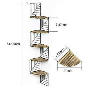 Love-KANKEI Wall Mounted Corner Shelf and Floating Shelf Bundle (Contain 2 Items)