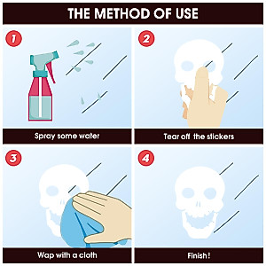 Horaldaily 100 PCS Halloween Window Cling Sticker, Skulls for Home Party Supplies Shop Window Glass Display Decoration