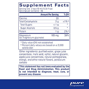 Pure Encapsulations Magnesium Glycinate Liquid - Supports Bone Health & Heart Health* - Vegan, Gluten Free & Non-GMO - 16.2 fl oz
