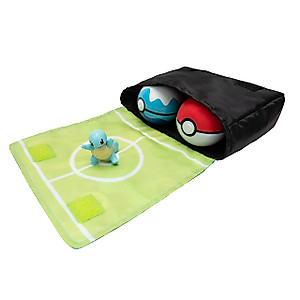 Pokémon PKW2714 Clip 'N' GO Bandolier Set-Includes 2-Inch Squirtle Battle Figure with Premier Dive Ball Accessories, Multi