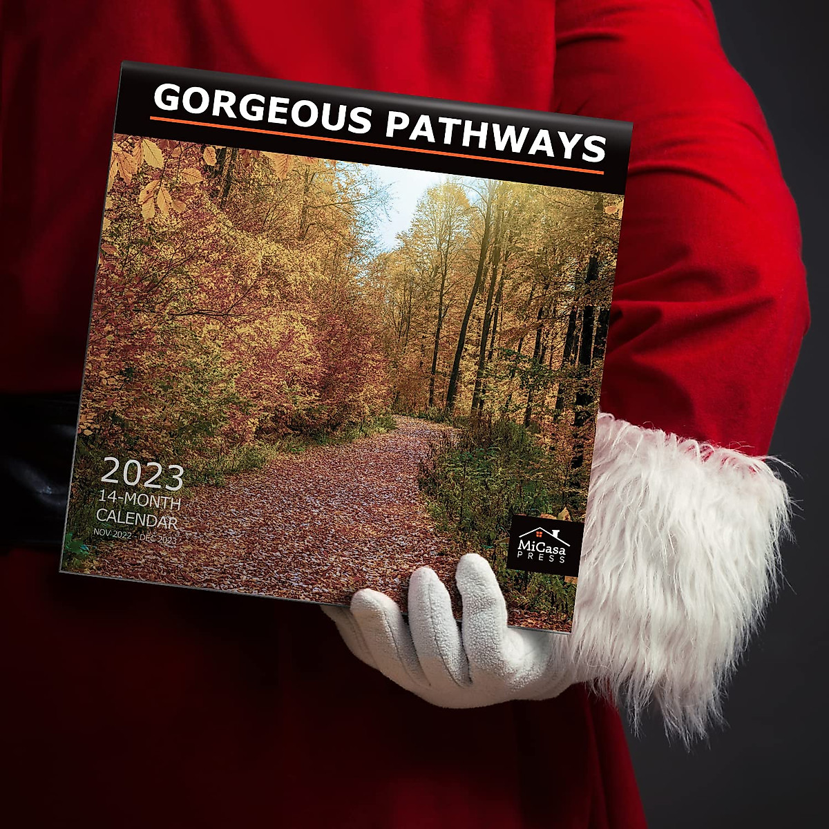 MICASA Gorgeous Pathways 2023 Hangable Monthly Wall Calendar | 12" x 24" Open | Thick & Sturdy Paper | Giftable | A Guiding Path