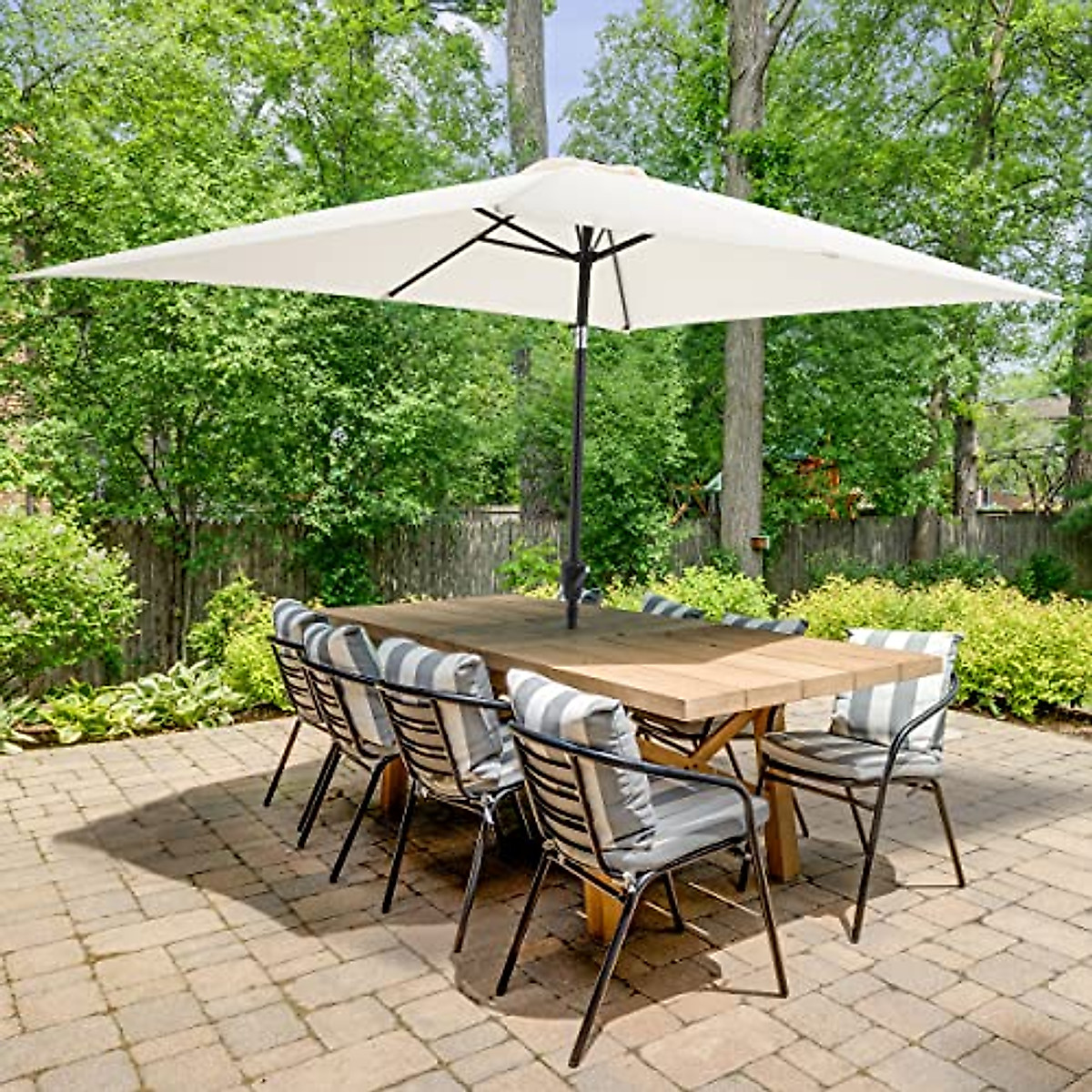 Pure Garden 50-LG1277 Rectangular Patio Umbrella, Beige