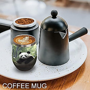 WYUSPGK 304 Stainless Steel Insulated Cup, Lovely Panda Print Smooth Rim, Durable & Reusable - Perfect for Office, Home, And Travel