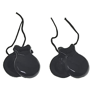 Black wooden castanets Spanish handmade castanets Traditional Spanish black color Souvenir gift from Spain Hand percussion castanets