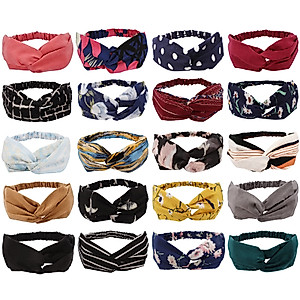 YARIEW 20 Pack Boho Headbands for Women Womens Headbands Head Bands No Slip Fashion for Women Hair Bands Boho Knotted Turban Fashion Headbands for Wigs Hair Accessories for Women and Girls…