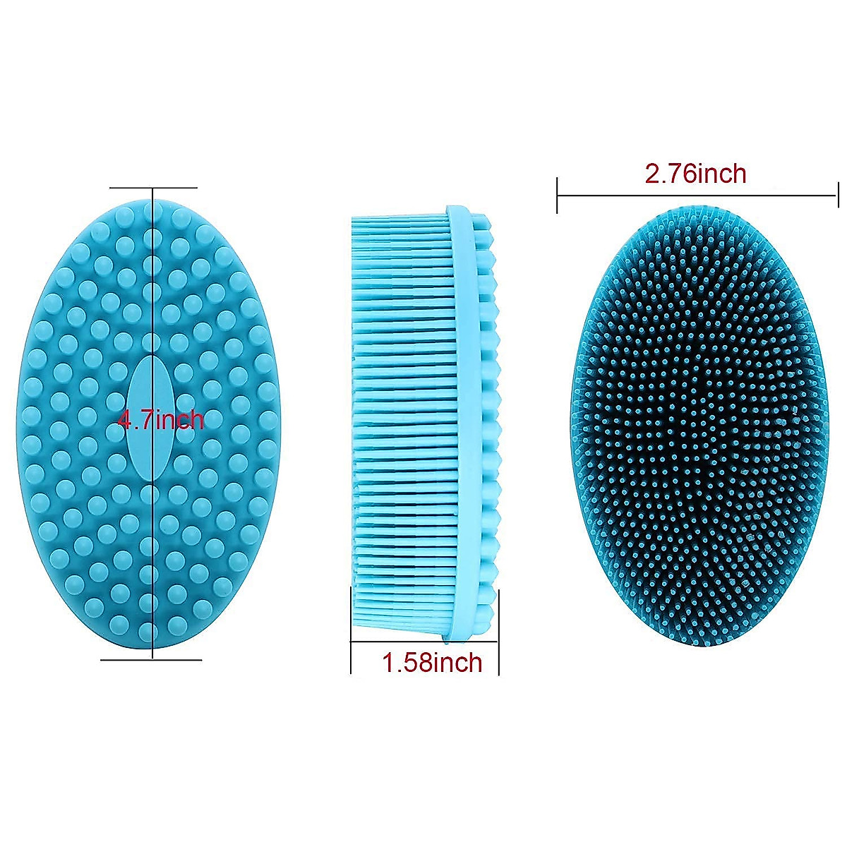 DNC Silicone Body Scrubber Exfoliating Bath Body Brush for Shower 2 Pack