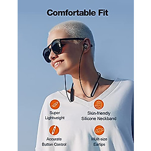 Rythflo Bluetooth Headphones,V5.2 Wireless Bluetooth Earbuds w/Mic in-Ear Magnetic Neckband Earphone 30Hrs Playtime, IPX7 Sweatproof Deep Bass Headset for Phone Call Music Sports