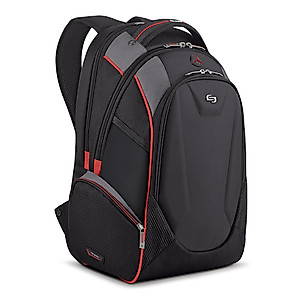 Solo New York Launch 17.3-Inch Laptop Backpack with Hardshell Front Pocket, Black