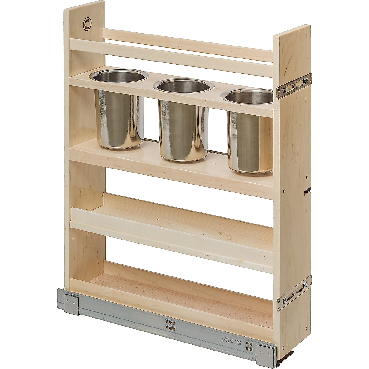Century Components CASCAN55PF Kitchen Base Cabinet Pull-Out Canister Organizer - 5-7/8"W x 26-3/4"H x 21-1/2"D - Baltic Birch - Blum Soft Close Slides