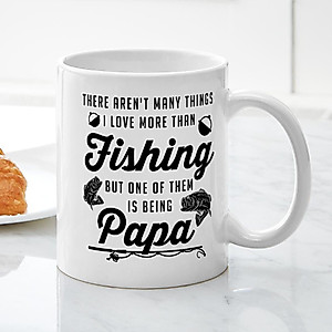 CafePress Love Fishing And Being Papa Ceramic Coffee Mug, Tea Cup 11 oz