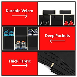 Tidy Zebra Extra Sturdy Hanging Shoe Shelves Holder 20 Shelf Shoes & Tall Boot Storage Pockets Shoe Rack Organizer for Bedroom Closet Kids Room Organization, Best 20 Cubby Shoe Storage Solution