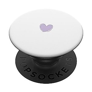 Light Pastel Purple White Minimalist Heart PopSockets Standard PopGrip